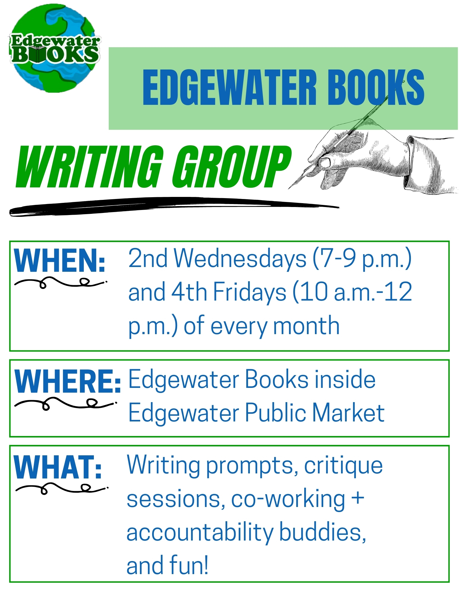 Edgewater Books Writing Group - Edgewater Public Market