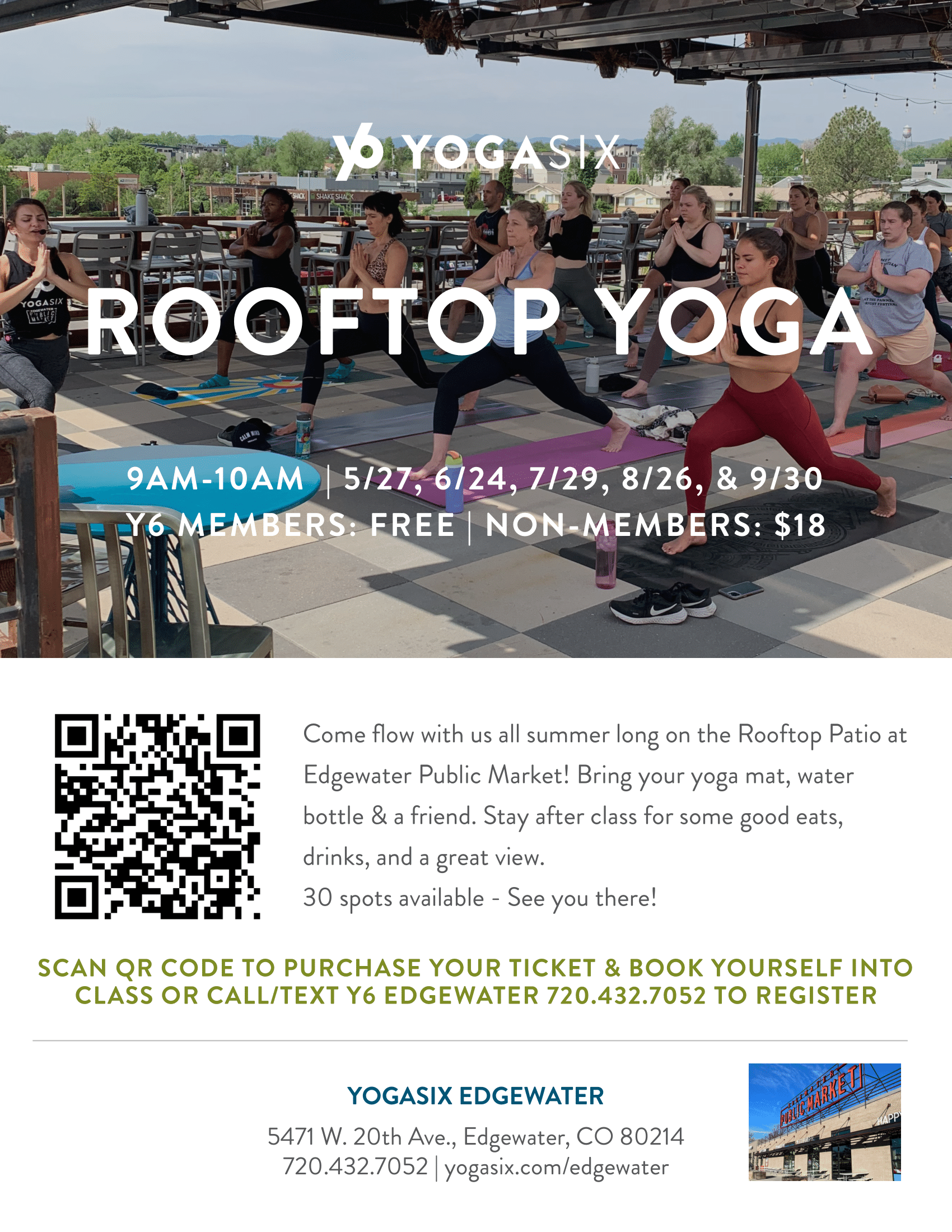 Rooftop Yoga with YogaSix - Edgewater Public Market